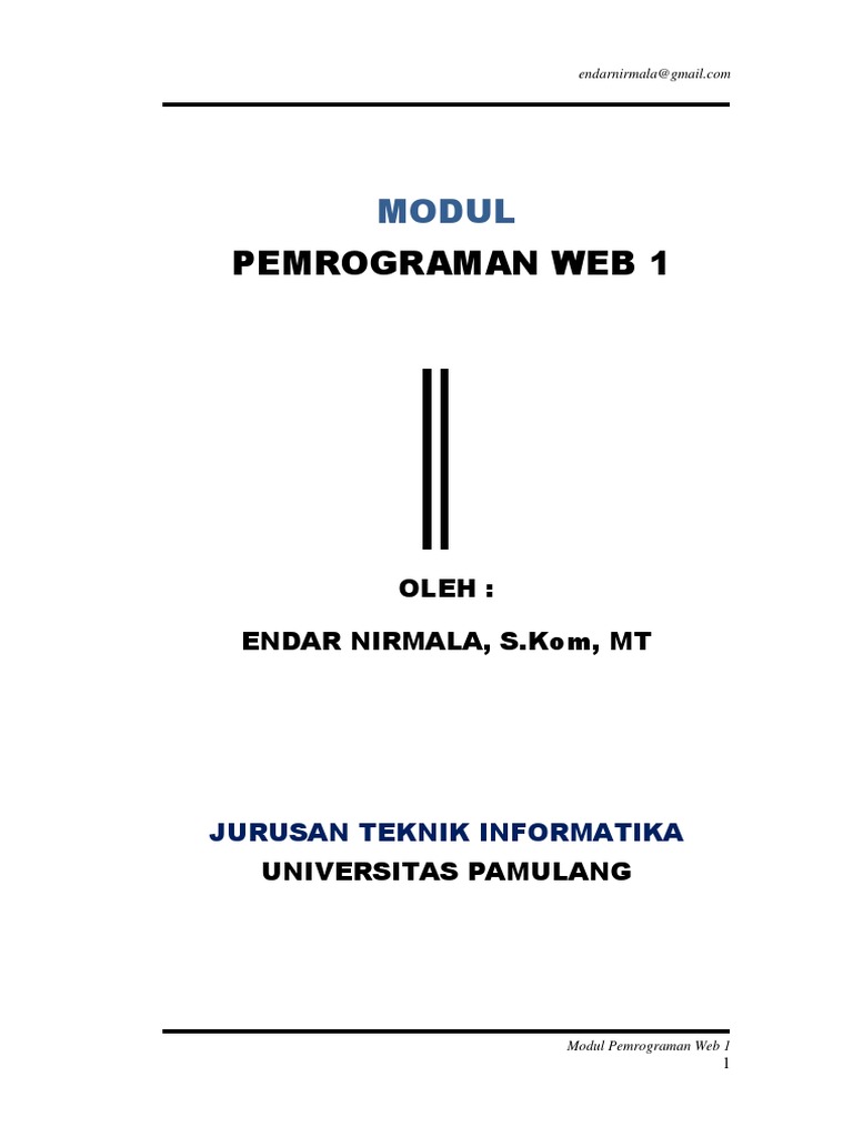 Selasa Materi Pemrograman Web 1 Unpam PDF | PDF