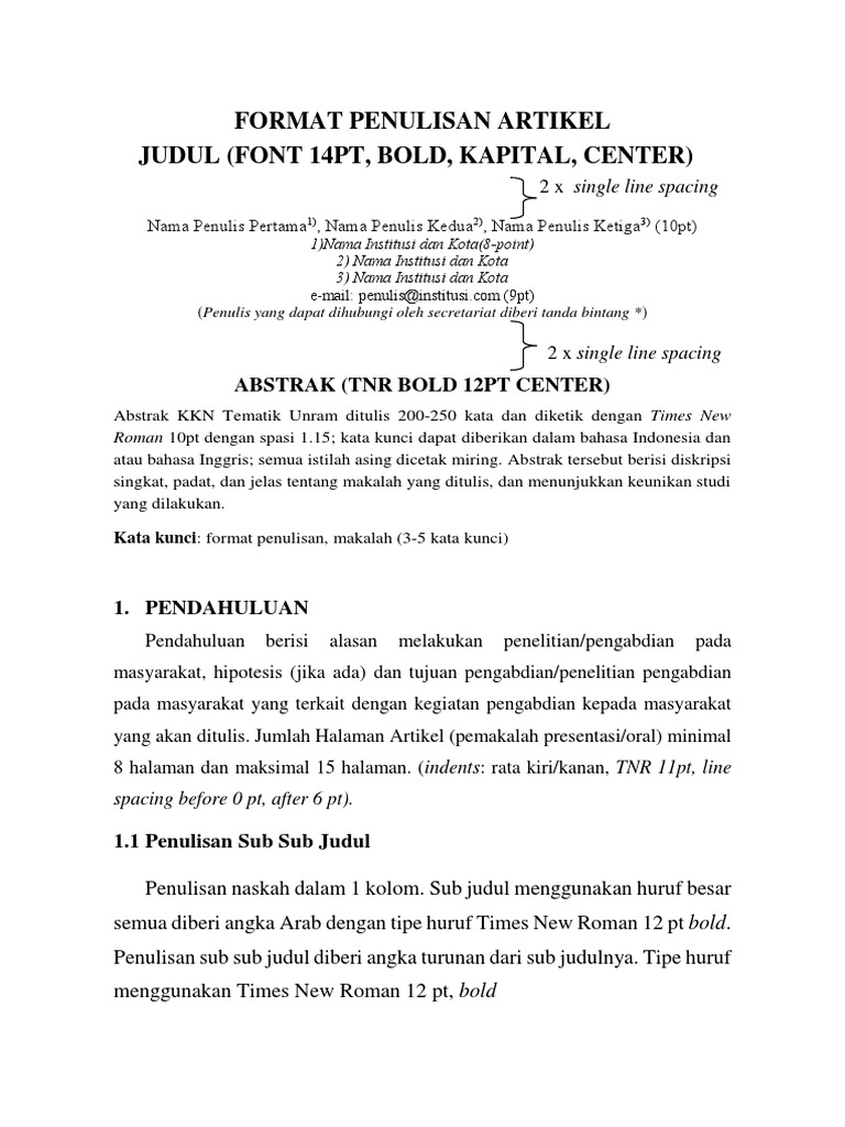 Format Artikel Ilmiah | PDF