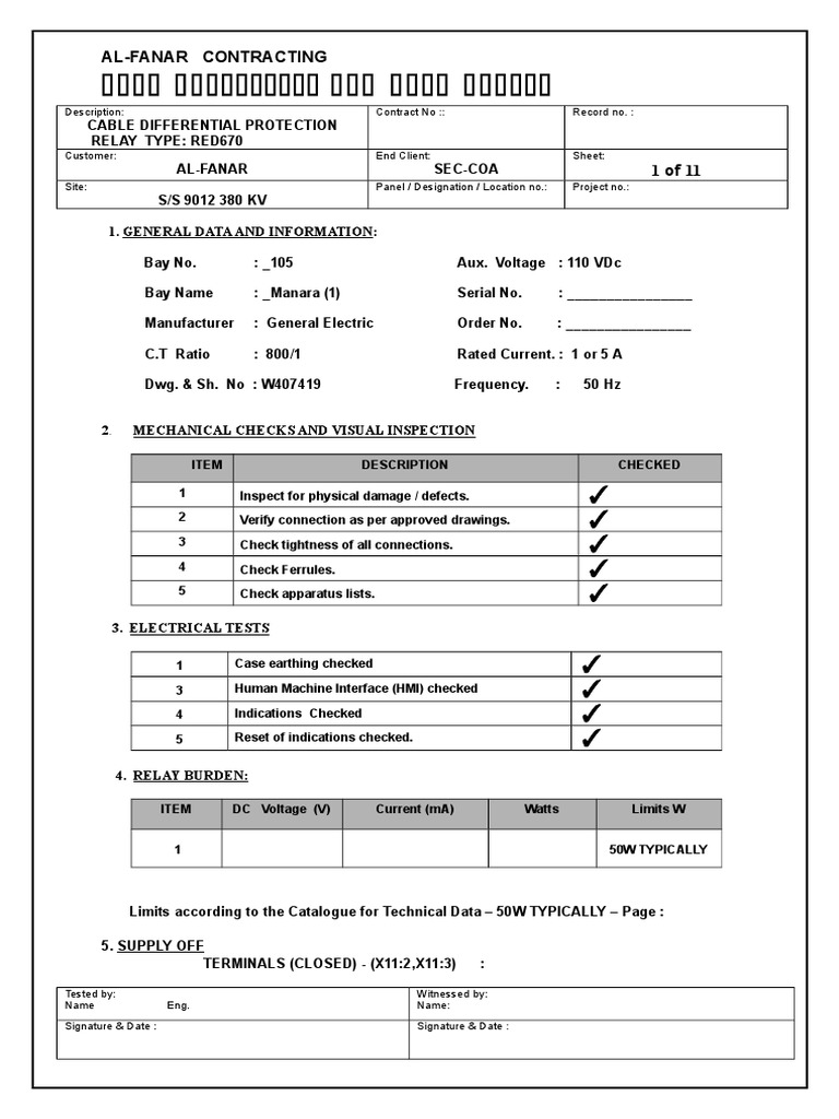 Red670 - Line Diff 55only | PDF | Relay | Slope
