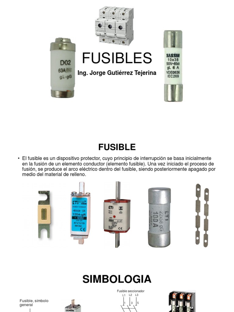 Simbología y Tipos de Fusibles Eléctricos | PDF | Fusible (Eléctrico ...