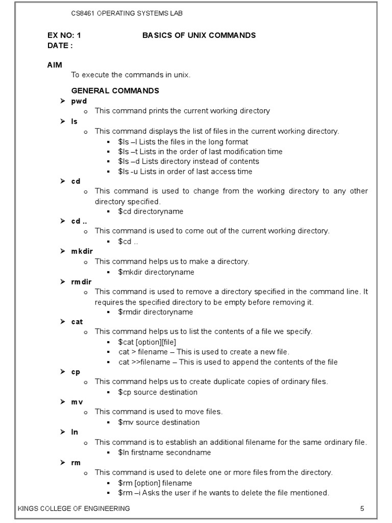 Cs6413-Os Lab Manual-Backup 2 New | PDF | Scheduling (Computing) | Command Line Interface