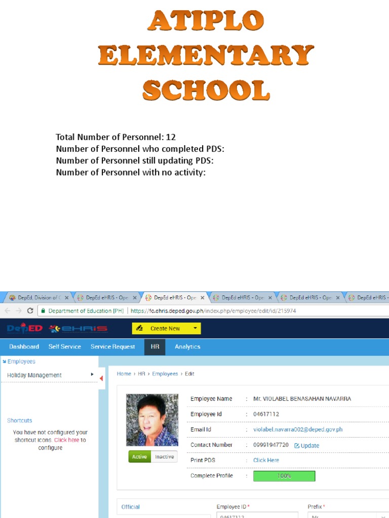 Total Number of Personnel: 12 Number of Personnel Who Completed PDS ...