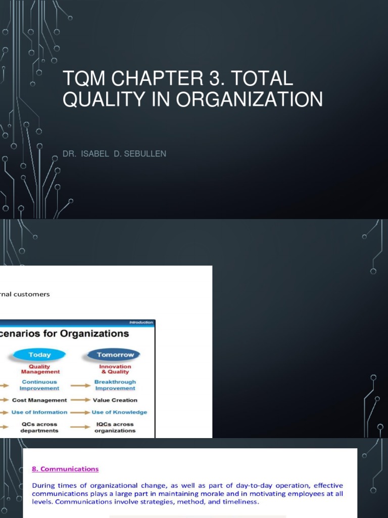 TQM Chapter 3-Total Quality in Organization | PDF | Quality Management ...