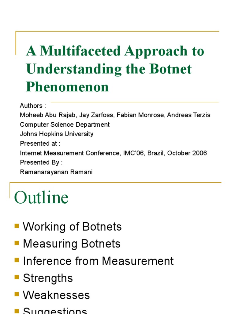 A Multifaceted Approach To Understanding The Botnet Phenomenon | PDF | Domain Name System ...