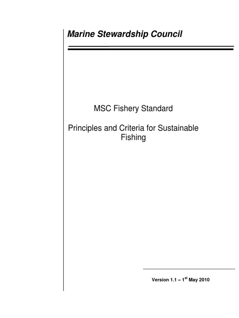 MSC Fishery Standard | PDF | Sustainability | Environmental Social Science