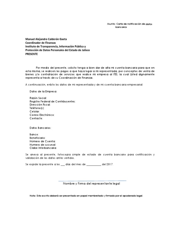 Modelo de Carta para Banco | PDF