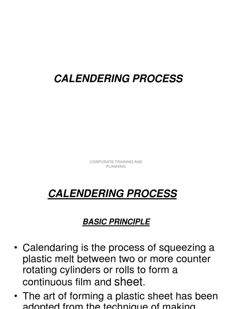 Calendering Process | Polyvinyl Chloride | Polyethylene