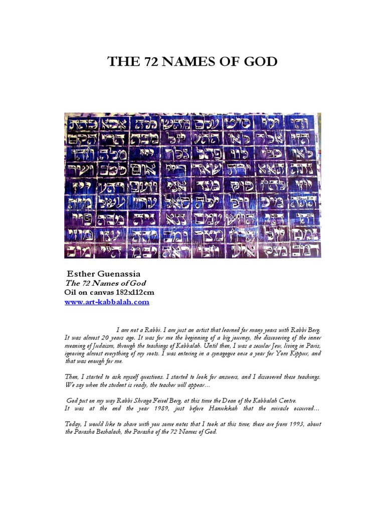 The 72 Names of God: Esther Guenassia | PDF | Zohar | Kabbalah