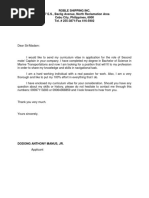 Application Letter - DOLE | PDF