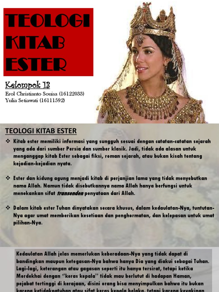 Teologi Kitab Ester: Kedaulatan Allah | PDF