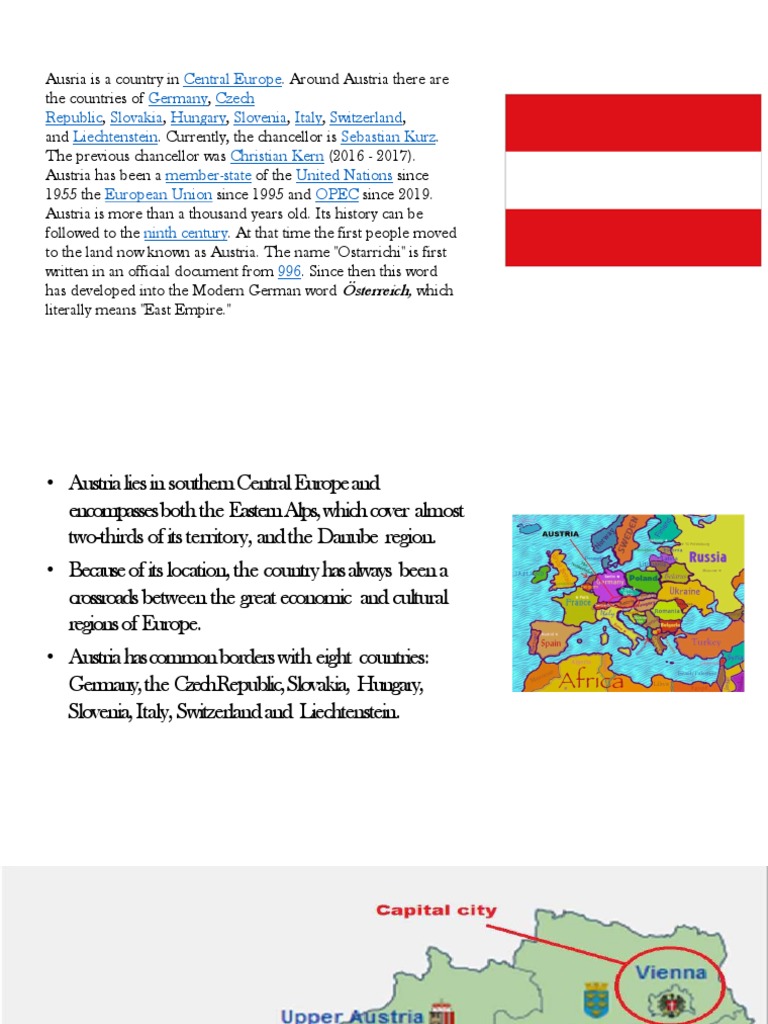 Austria Facts: Demographics, Geography, Economy, Trade /TITLE | PDF ...