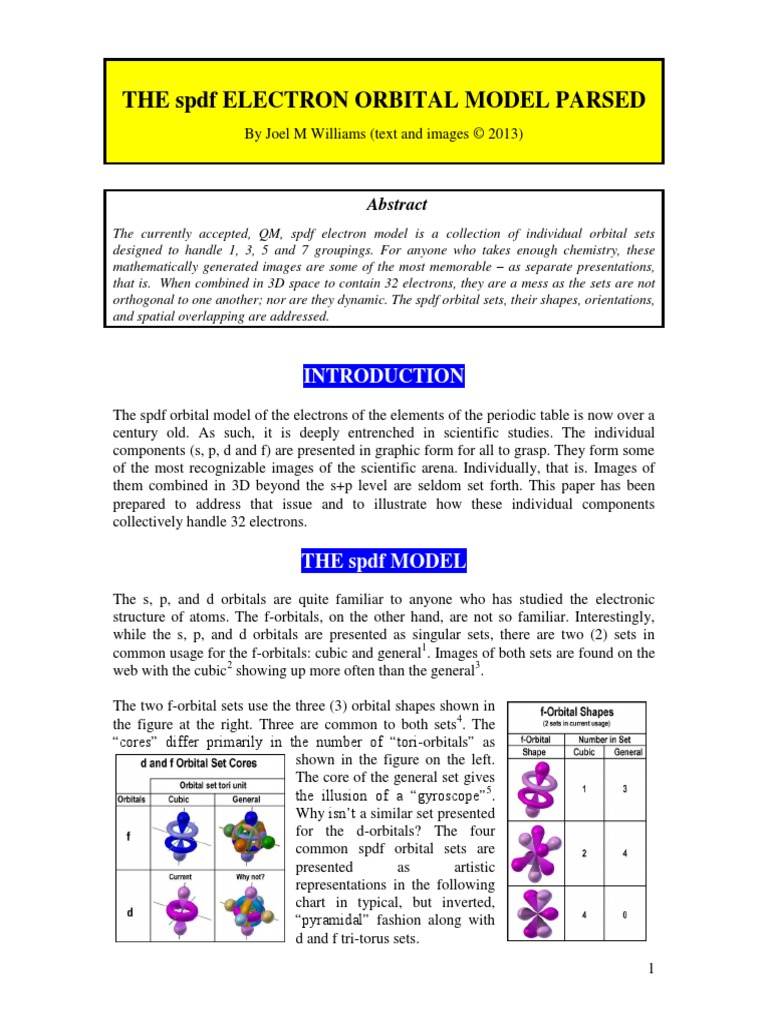 The SPDF Electron Orbital Model Parsed | PDF | Atomic Orbital | Electron
