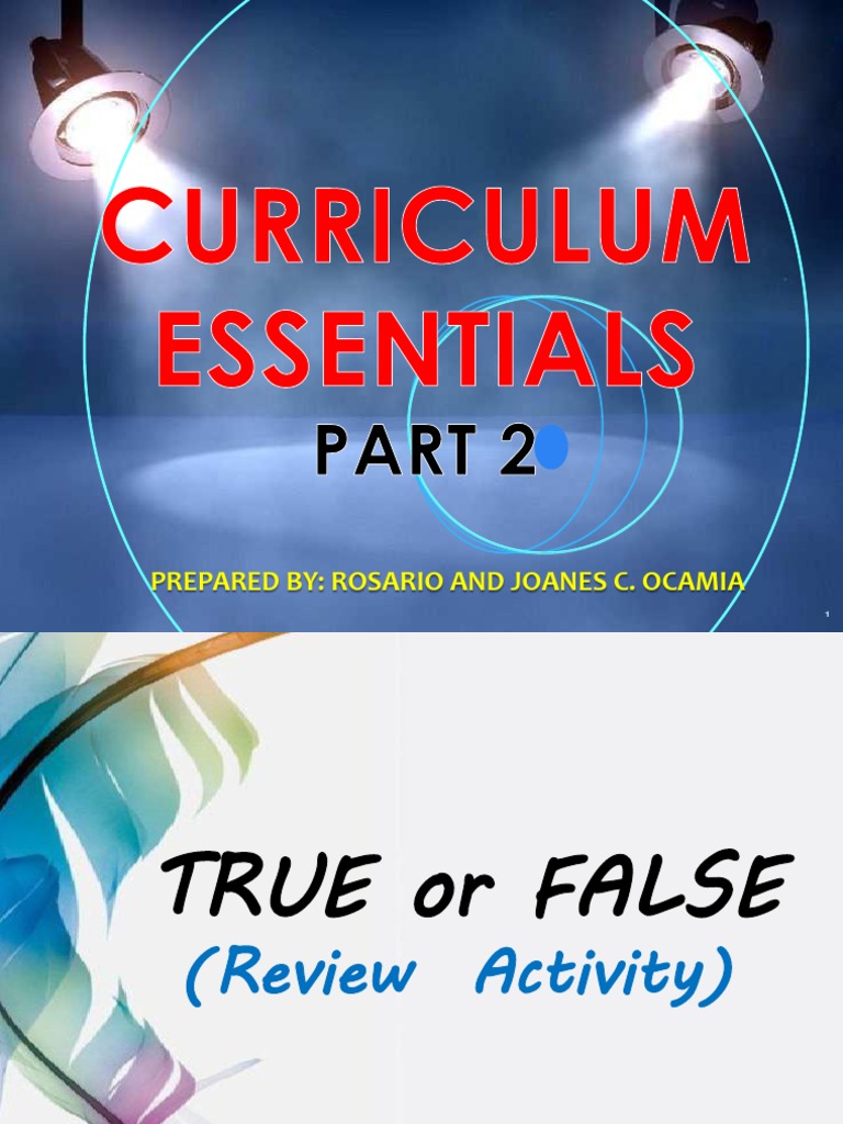 Curriculum Essentials Part 2 | PDF