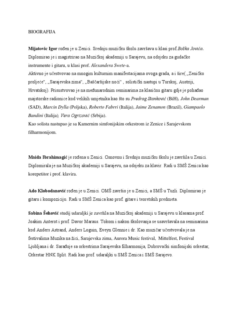 BIOGRAFIJA | PDF