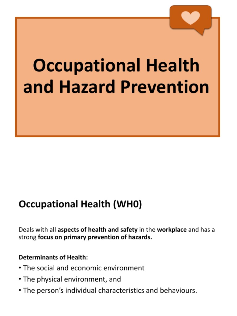 Occupational Health and Hazard Prevention | PDF | Occupational Safety ...