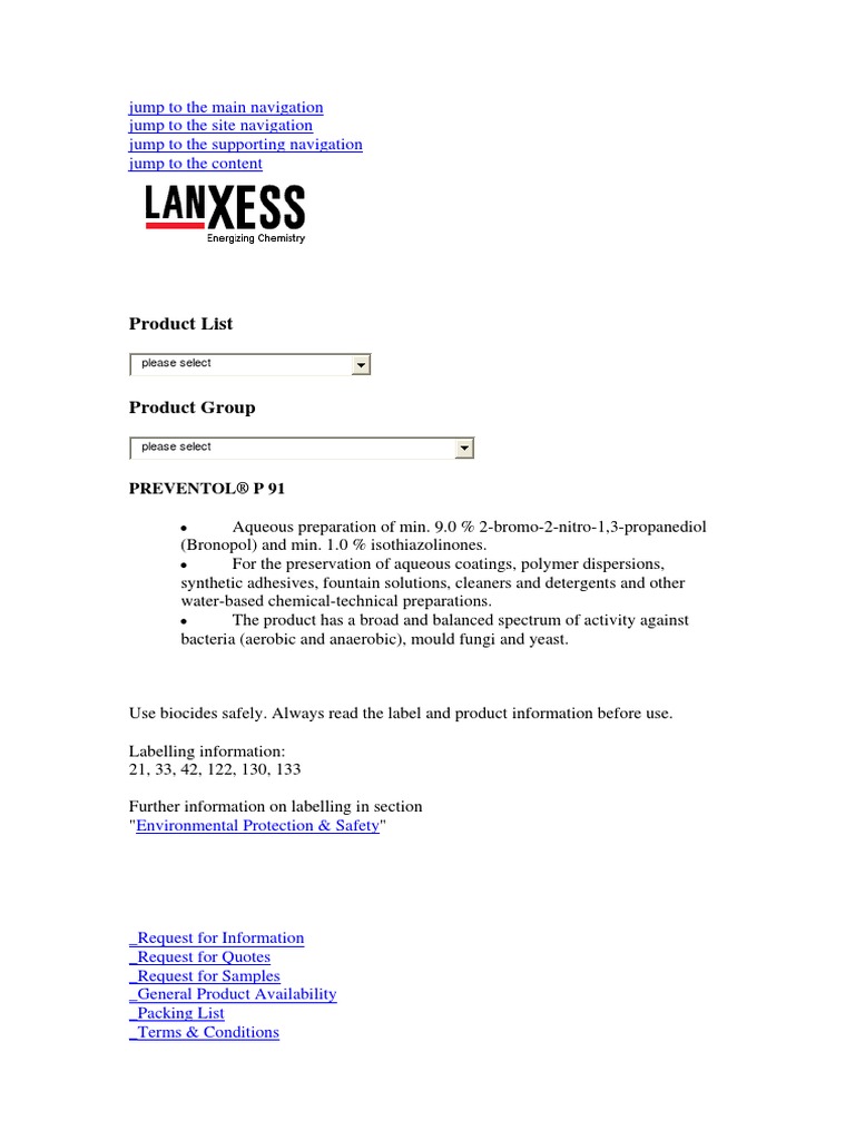 Product List: Preventol® P 91 | PDF