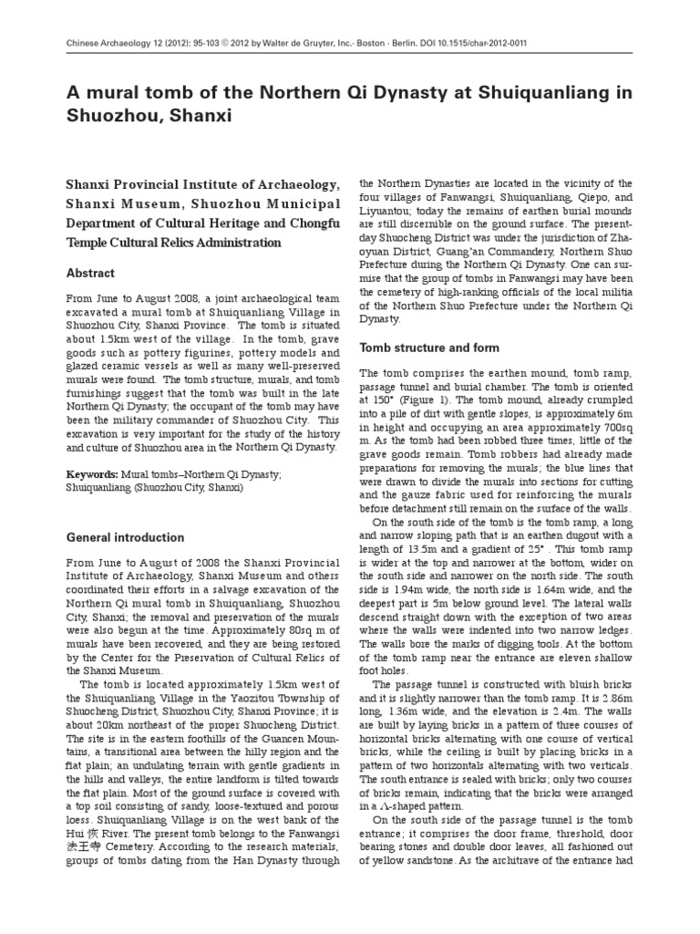 Lou Rui Tomb Excavation | PDF | Dome | Brick