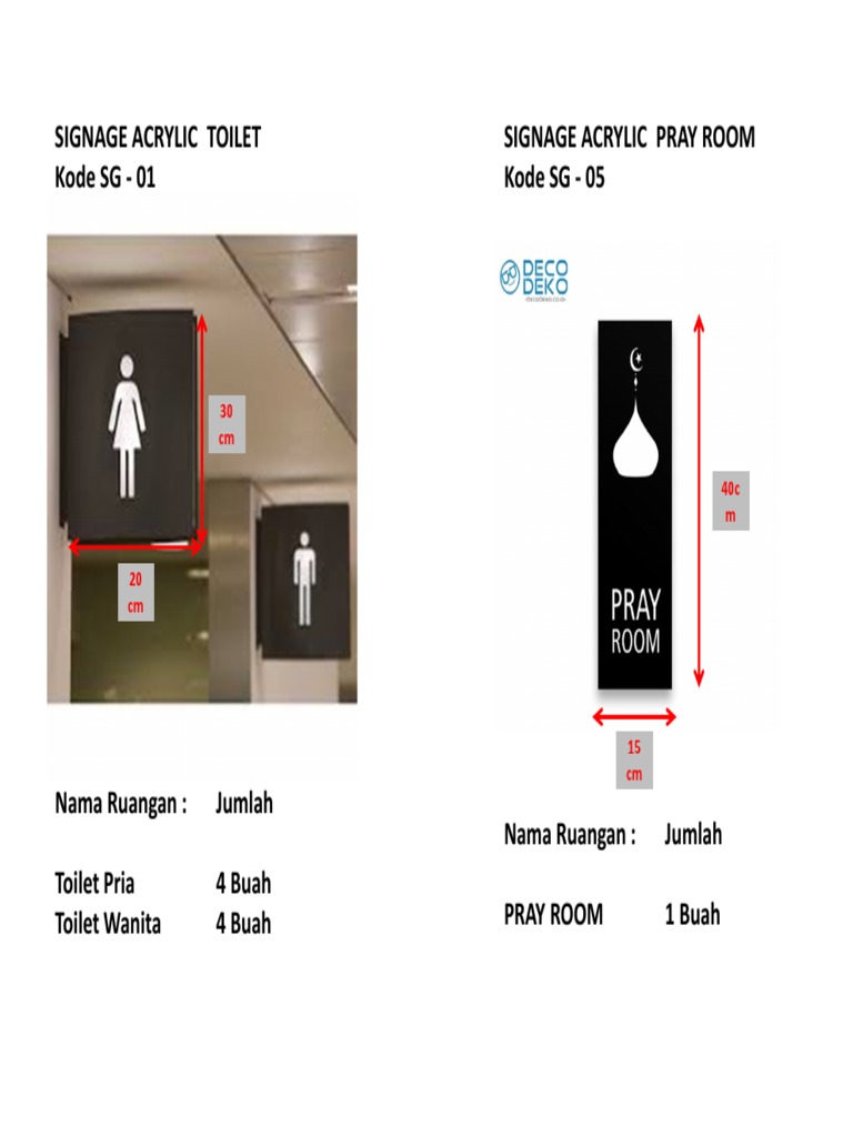 Ukuran Signage Acrylic | PDF