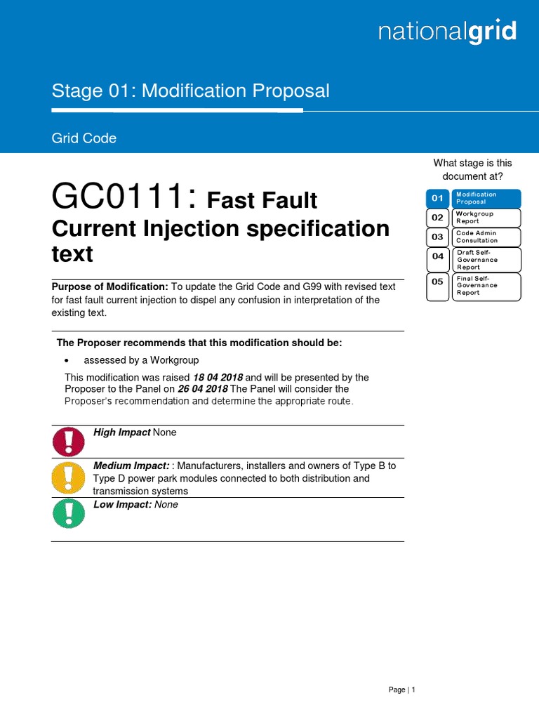 PP4. GC0111 Fast Fault Current Injection Specification | PDF | Electric ...