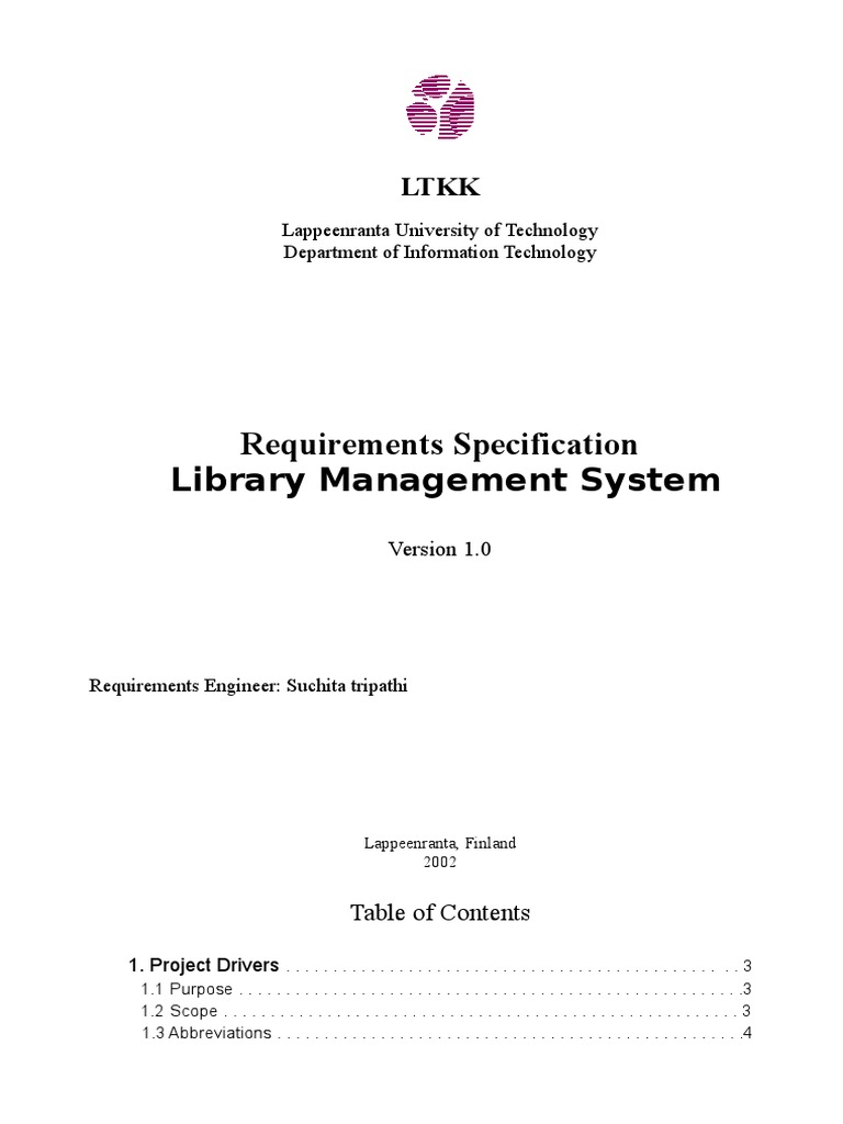 Requirements Specification Library Management System | PDF | Software ...