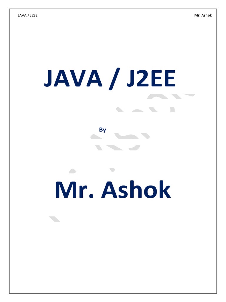 J2EE Ashok PDF | PDF | Java Virtual Machine | Java (Programming Language)