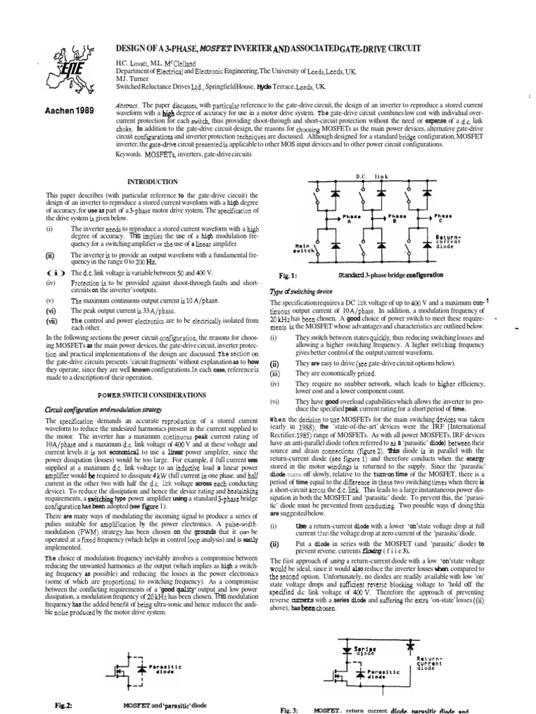 Design of A 3-Phase MOSFET Inverter by Lovatt H PDF | PDF | Power ...
