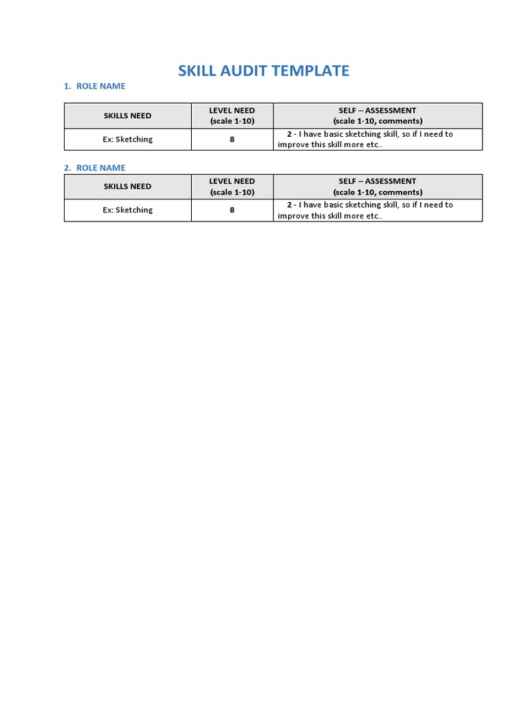Skill Audit Template | PDF