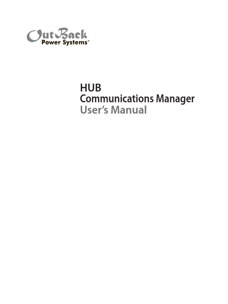Hub 4 10 Manual PDF | PDF | Power Inverter | Battery Charger