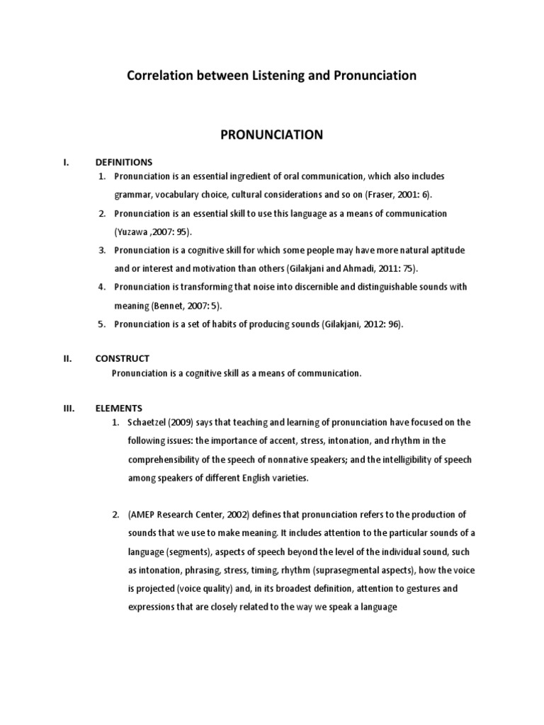 Listening and Pronunciation Correlation | PDF | Stress (Linguistics ...