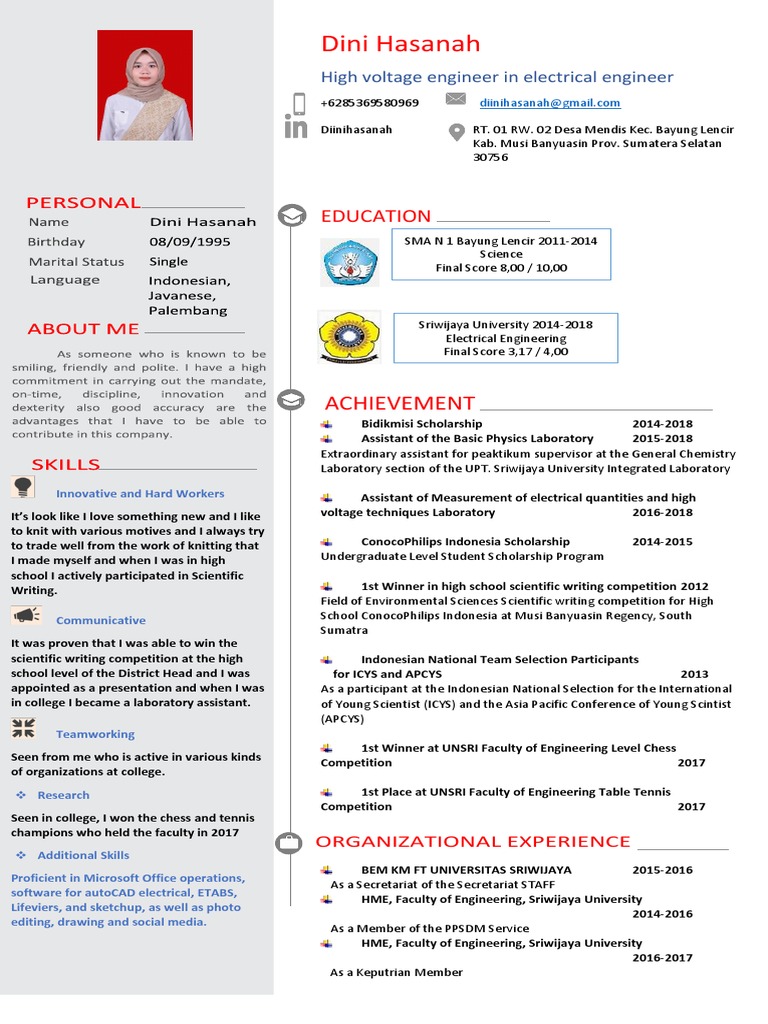 CV & Surat Lamaran DSSP Power Sumsel - Dini Hasanah | PDF | Science
