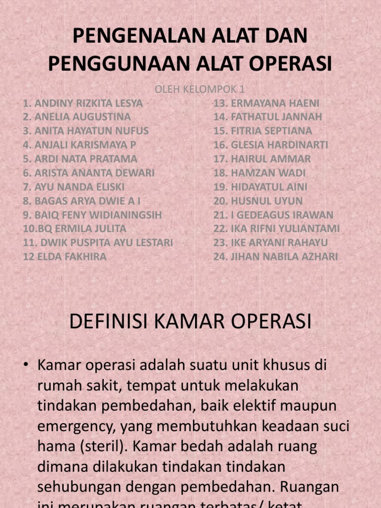 Pengenalan Alat Dan Penggunaan Alat Operasi | PDF