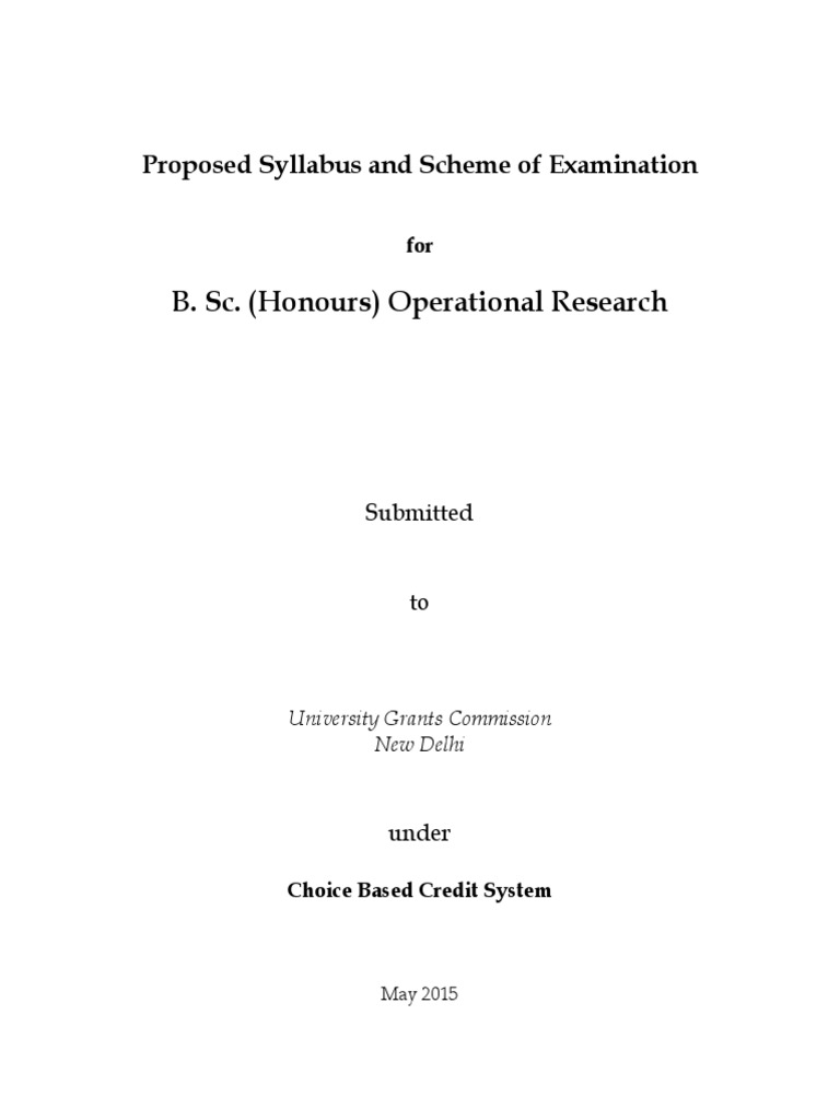B.Sc. Operational Research Syllabus | PDF | Mathematical Optimization | Linear Programming