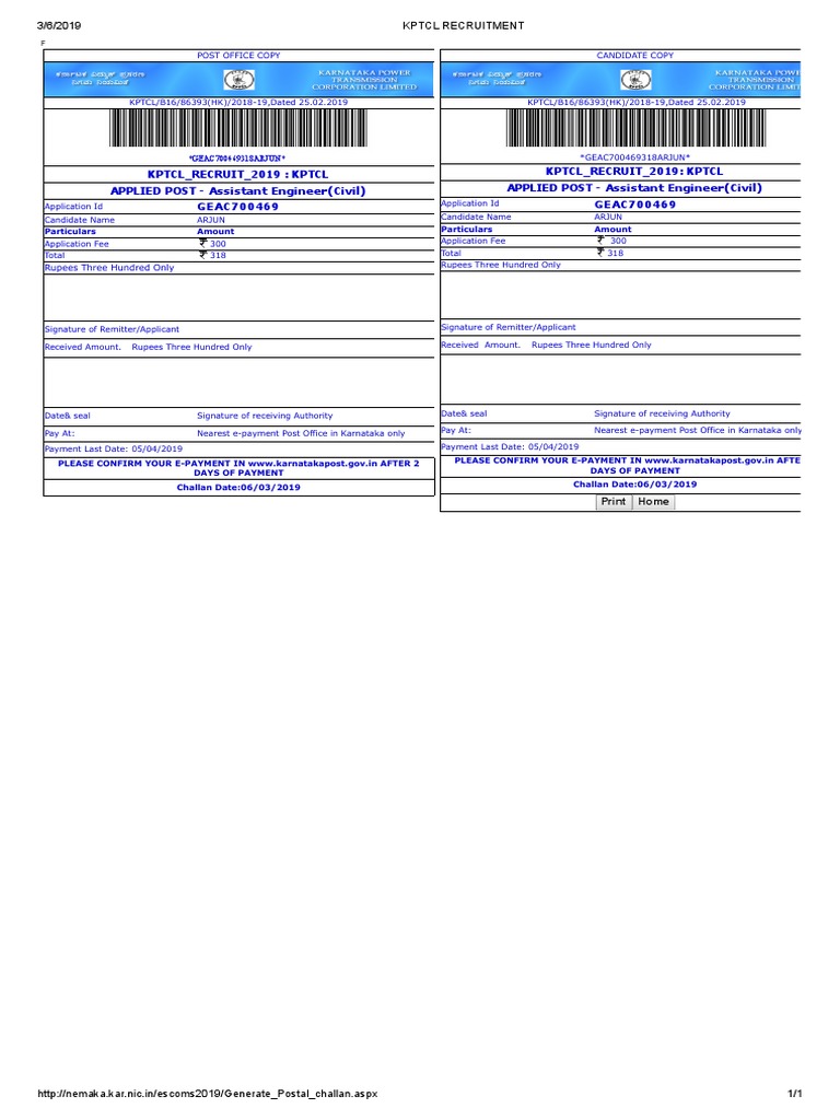 KPTCL Recruitment | PDF | Services (Economics) | Payments