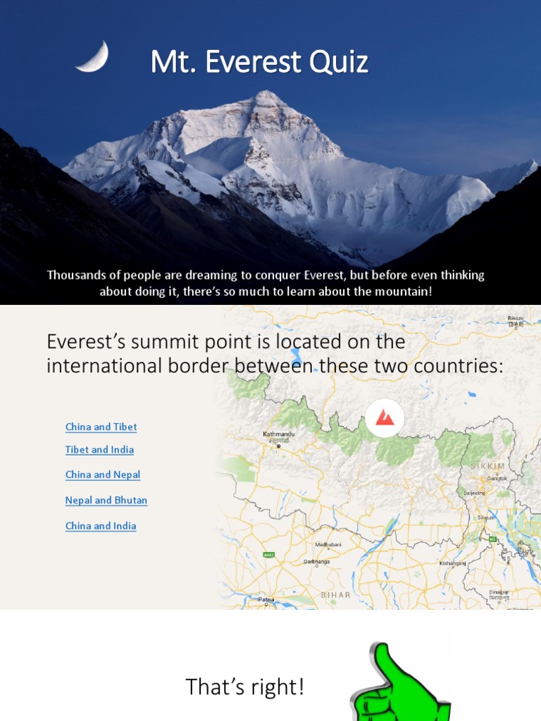 Mt. Everest Quiz | PDF | Mount Everest | Mountains