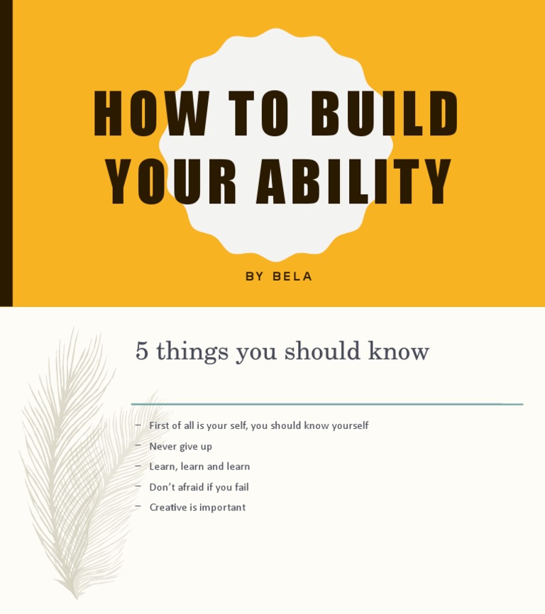 Build Your Ability: 5 Key Tips | PDF
