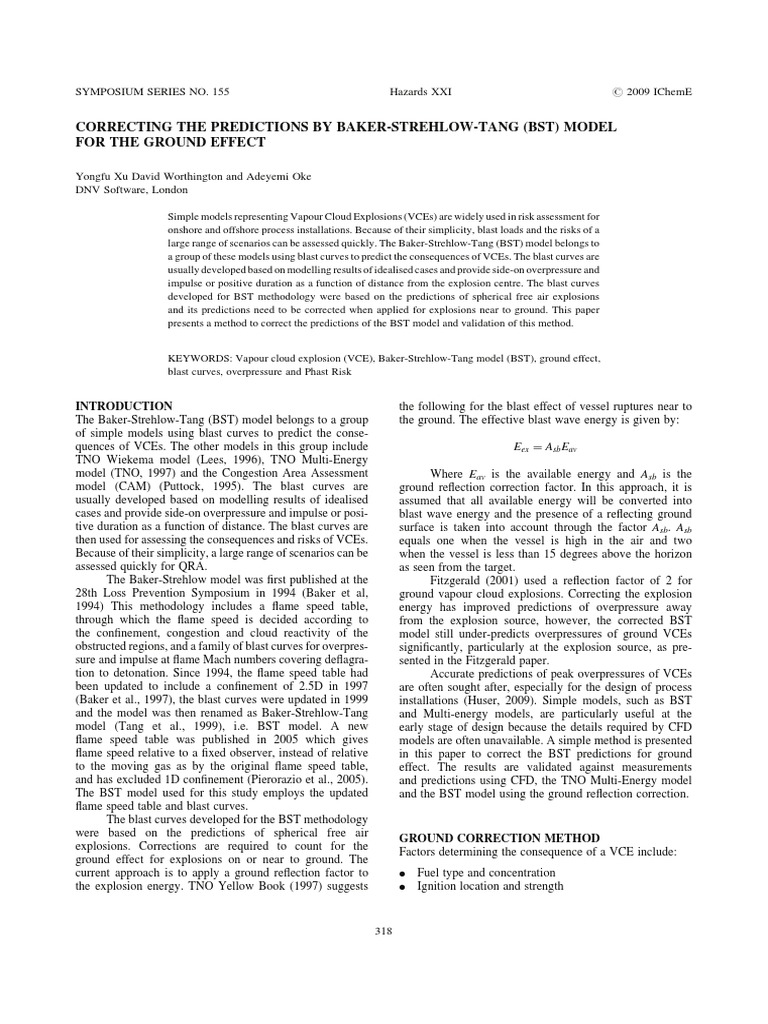 Correcting The Prediction by BST Model For The Blast Explosion PDF ...