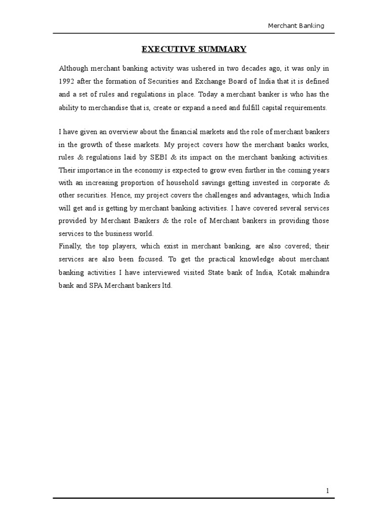Overview of Merchant Banking in India | PDF | Investment Banking | Banks