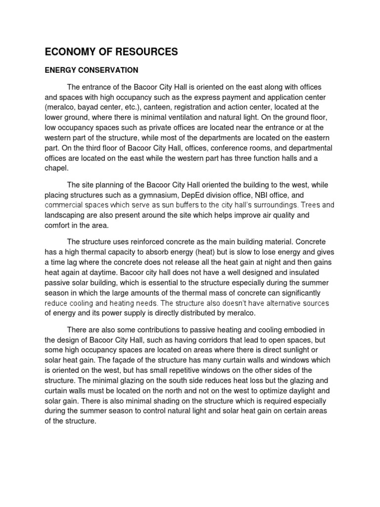 Economy of Resources: Energy Conservation | Download Free PDF ...