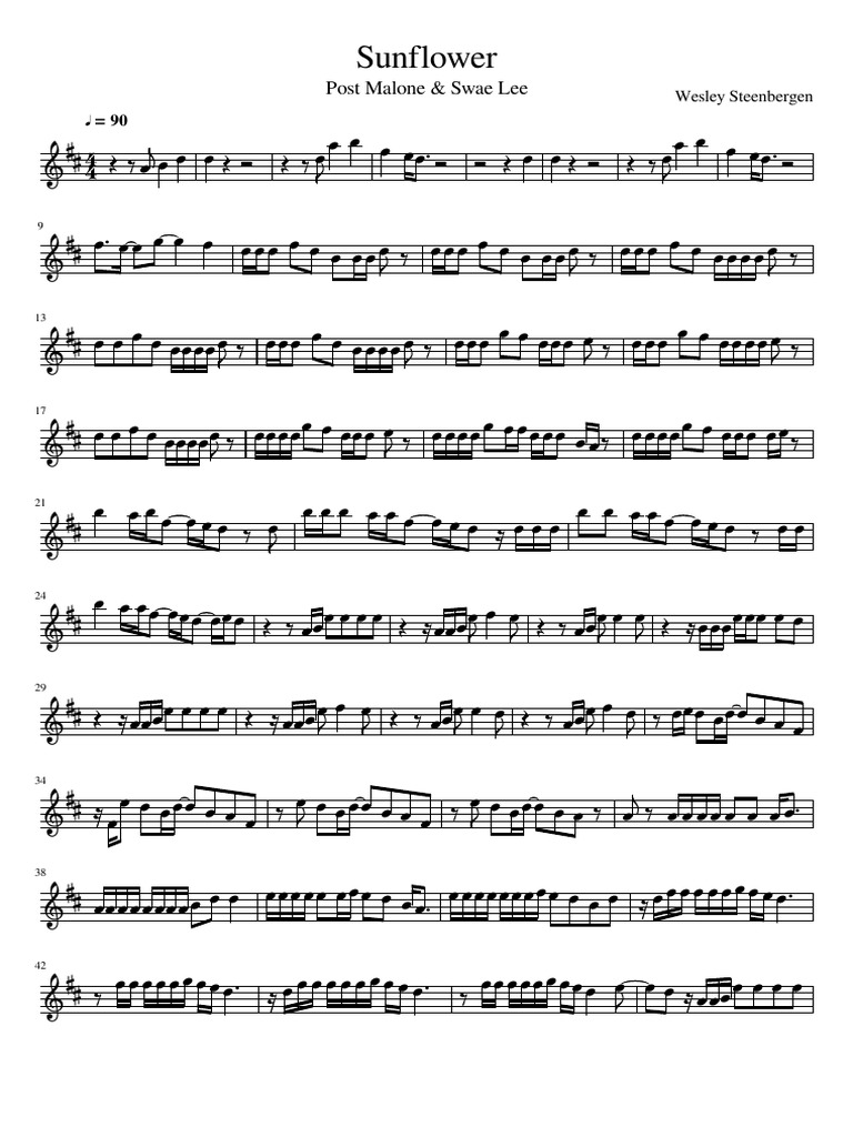 Sunflower - Post Malone Swae Lee PDF | PDF