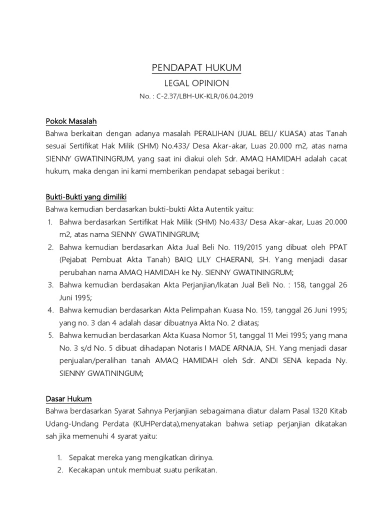 37 - Pendapat Hukum | PDF