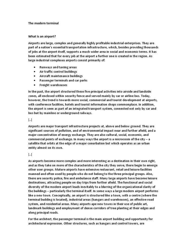 The Modern Terminal | PDF | Airport | Stairs