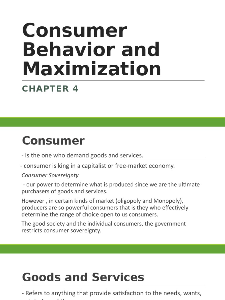 Consumer Behavior and Maximization | PDF | Goods | Utility
