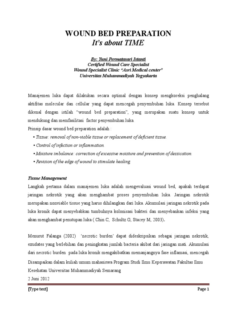 Wound Bed Preparation | PDF