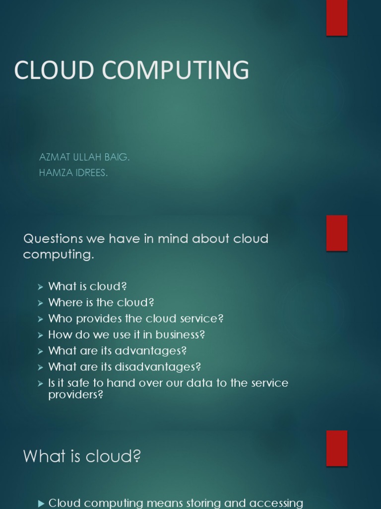 Cloud Computing: Azmat Ullah Baig. Hamza Idrees | PDF | Platform As A ...