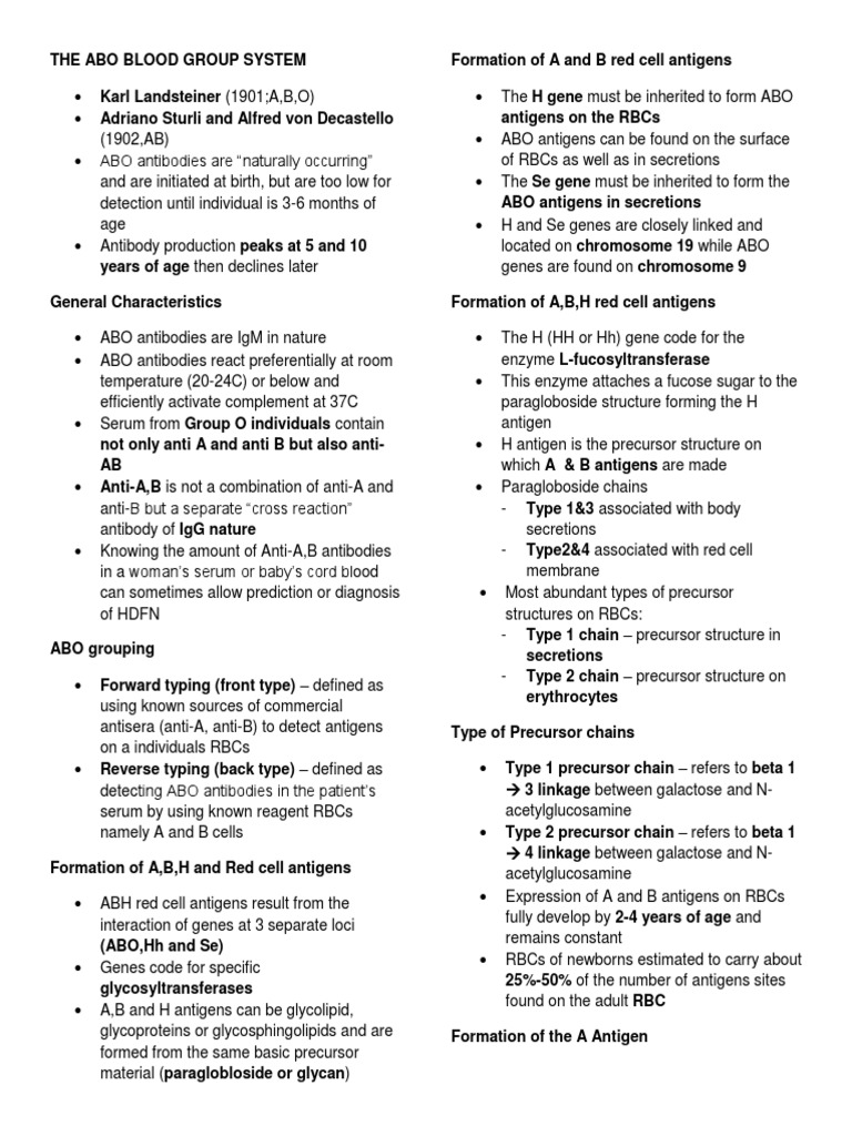 The Abo Blood Group System | PDF | Blood Type | Antibody