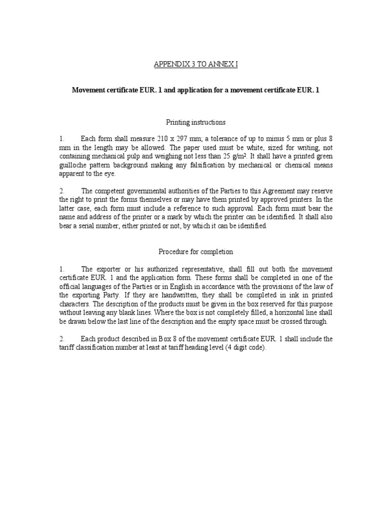CL FTA Annex I Appendix 3 | PDF | Business