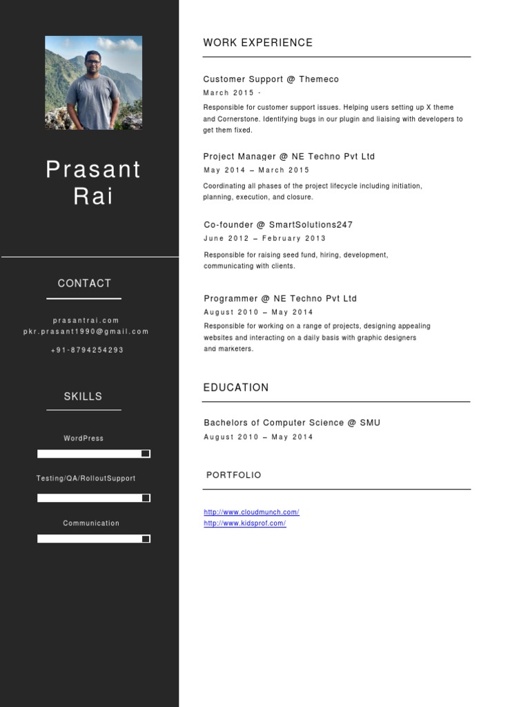 Prasant Rai: Work Experience | PDF