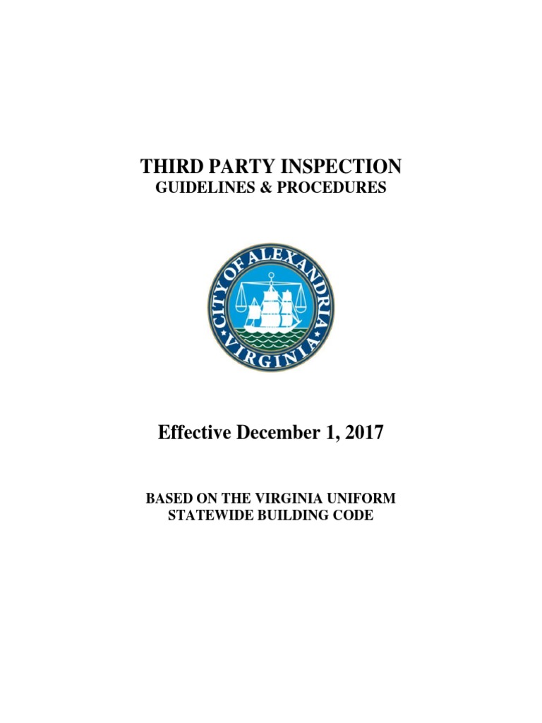 Third Party Inspection Guidelines and Procedures, December 1, 2017 ...