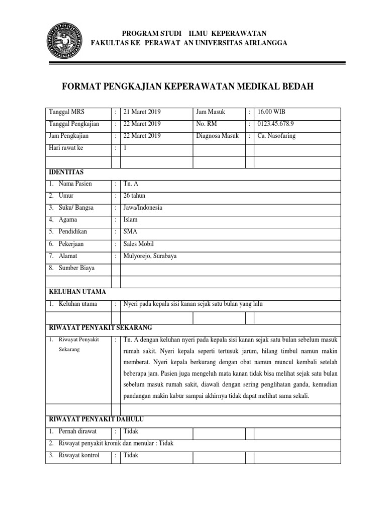 Format Pengkajian Keperawatan Medikal Bedah | PDF