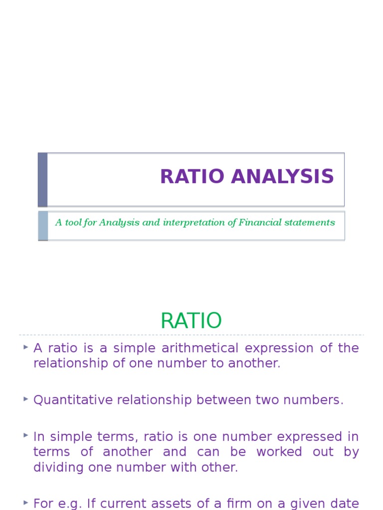 Ratio Analysis: A Tool For Analysis and Interpretation of Financial ...